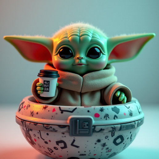 👶 Urban Baby Yoda & Mandalorian in Floating Pod・ STL File for 3D ...