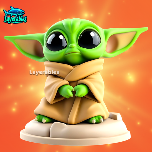 👶 Baby Yoda Chibi STL Model | Cute Alien Jedi 3D Print Figurine | Star Galaxy Miniature Toy・Free ...