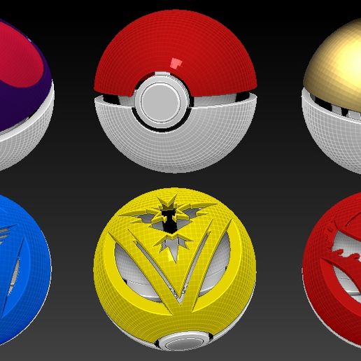 🐱 Cat Ball Toy x6 (Pokeballs FULL Models)・ STL File for ・Cults