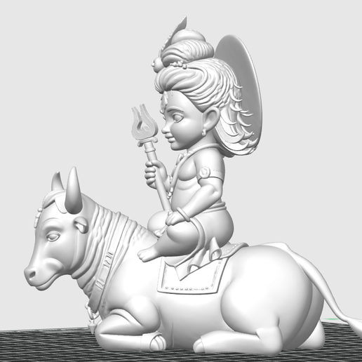 🐄 Lord Shiva Chibi Style Sitting on Nandi Cow | 3D Printable STL File ...
