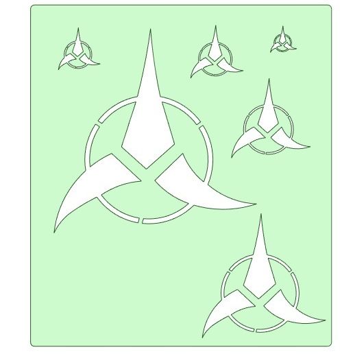Fichier STL gratuit Pochoir de peinture pour le logo Klingon 🎨 ・Modèle ...