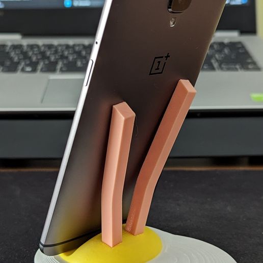 📞 Phone stand fried egg・ STL File for 3D printing・Cults
