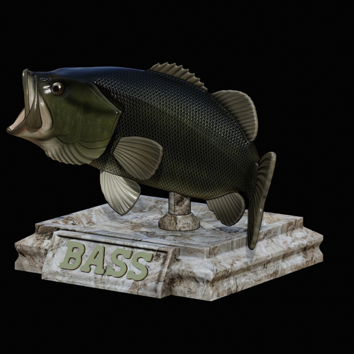 🐠 fish Largemouth Bass / Micropterus salmoides trophy statue detailed ...