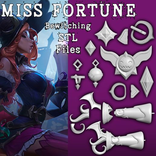 🥠 BEWITCHING MISS FORTUNE - EMBRUJADA - COSPLAY STL - 21 FILES・Archivo ...