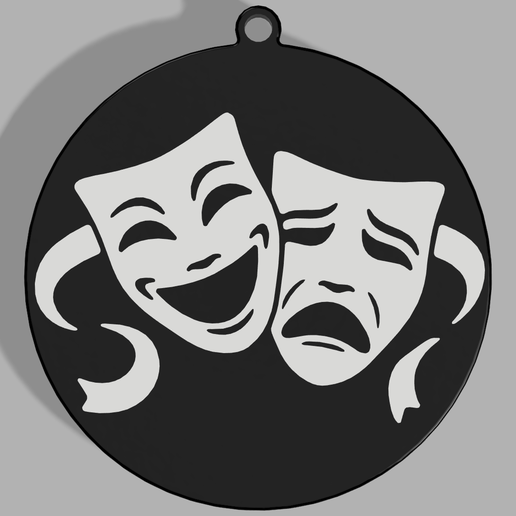 🎭 Theater Drama Masks - Christmas Ornament・ STL File for 3D printing・Cults