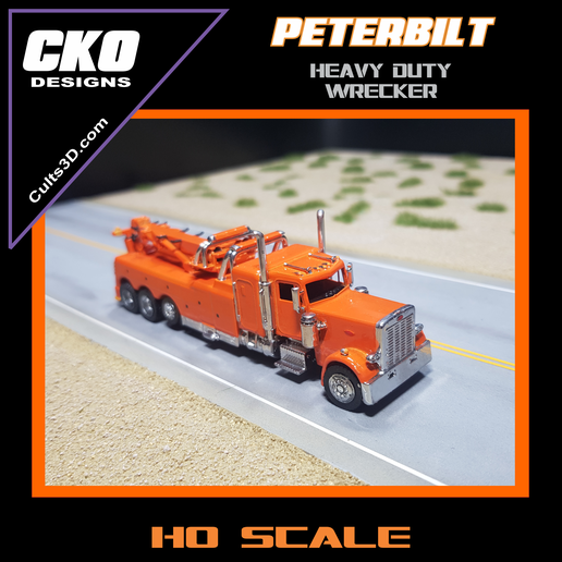 🚚 PETERBILT HEAVY DUTY WRECKER IN HO SCALE・ STL File for 3D printing・Cults