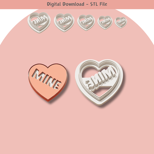 Archivo 3D Valentine Heart Mine Clay Cutter for Polymer Clay | Digital ...