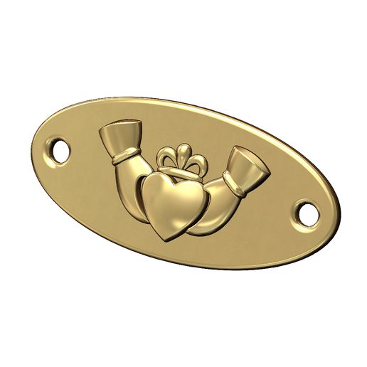💜 Claddagh heart crown oval ID bracelet plate tag 3D print model・ STL ...