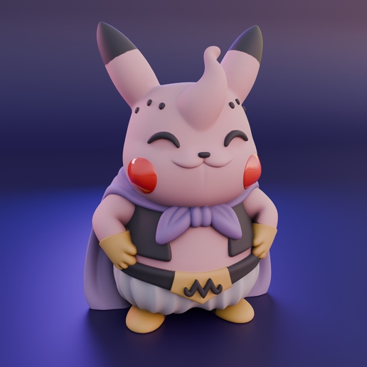 🐉 POKEMON X DRAGON BALL - PIKACHU MAJIN BUU (FAT)・Arquivo STL para ...