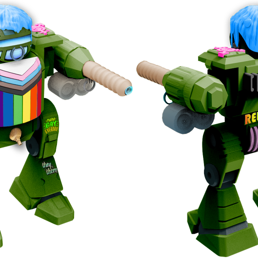 🌈 Rainbow Warrior American Mecha LGBTQ・Free 3D File for 3D printing・Cults