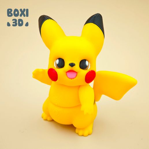 🐉 PIKACHU - FLEXI - ARTICULATED - CUTE-PRINT IN PLACE・ 3D File for 3D ...