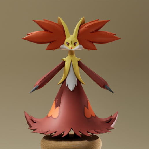 🐉 Delphox - Pokemon・Free STL File for ・Cults