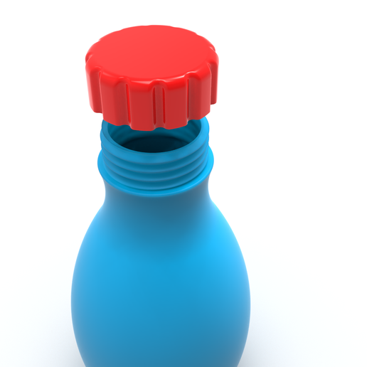 🍾 1L BOTTLE WITH CAP・ STEP File for 3D printing・Cults