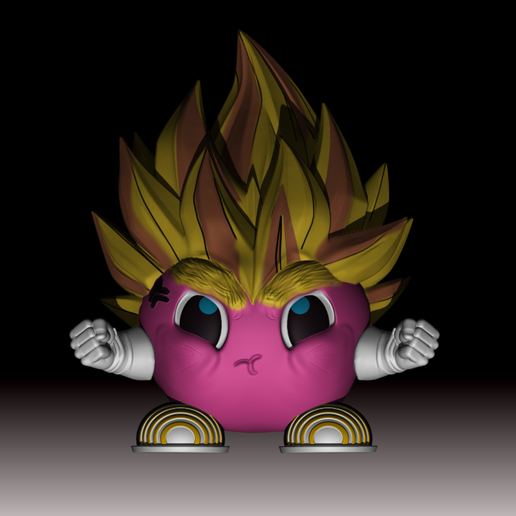 Prince Puff 👑💨 (Saiyajin pride + Kirby tenderness).・ STL File for 3D ...