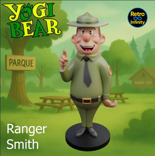 🐻 Ranger Smith - Yogi Bear 3D figure Retro Infinity style (85 mm ...