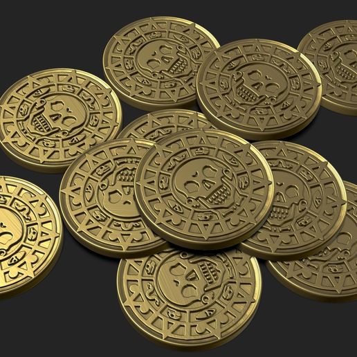 🏴‍☠️ Printable Pirates of the Caribbean Coin・Free STL File for ・Cults