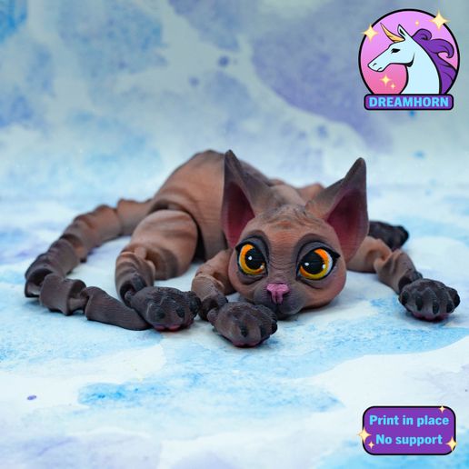 Файл 3D LAZY LITTLE SPHINX CAT TOY 🐾💖 ・Модель для загрузки и 3D печати ...