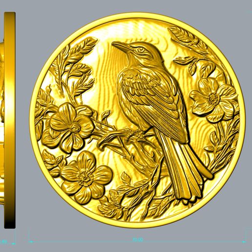 STL file Bird and flowers coin 3D print model 🐦 ・3D printing template ...