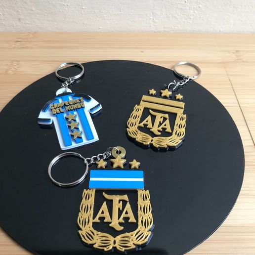 STL file PACK 3 KEY RINGS ARGENTINA AFA WORLD CUP 🔑 ・3D printer model ...