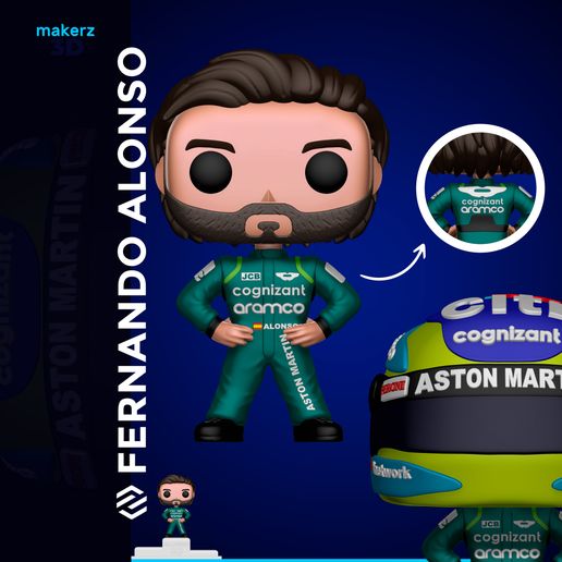 Archivo STL FERNANDO ALONSO FUNKO POP ⚽ ・Modelo de impresora 3D para ...
