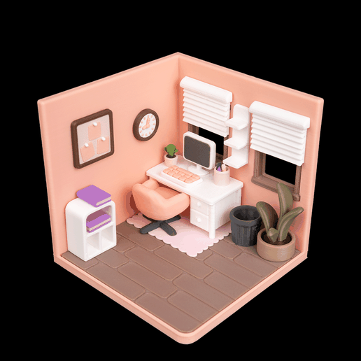 🏢 Tiny Office・ 3D File for 3D printing・Cults