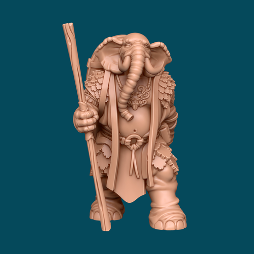 STL file Seran, a loxodon druid - dnd miniature [presupported] 🐘 ・Model ...