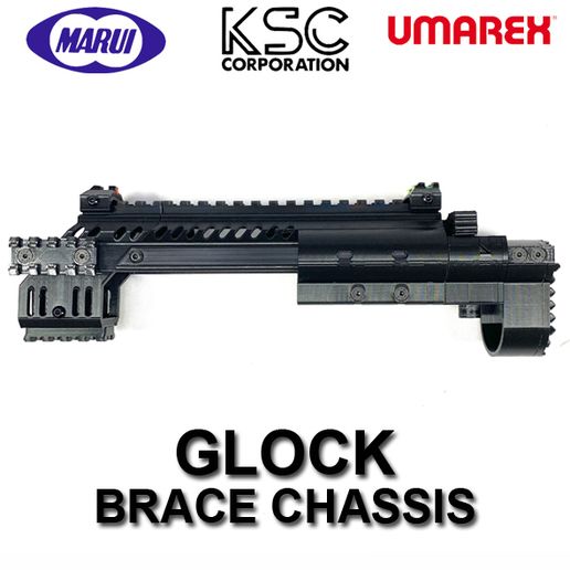 🔫 Airsoft Glock Brace Chassis Stock Carbine Kit Glock 17 Glock 19 Glock ...