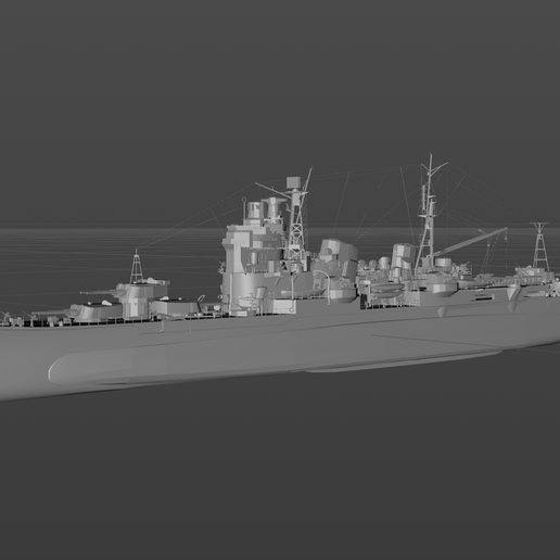 🚢 Digital model of the cruiser "Haguro"・ OBJ File for 3D printing・Cults