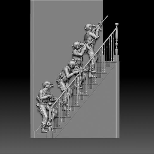 STL file soldiers climbing stairs 🧗 (OBJ)・Model to download and 3D ...
