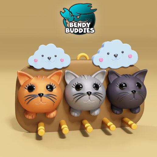 3D file Keyholder Kitty Keeper / Cat Key Holder Wall / Cute Kitten Home ...