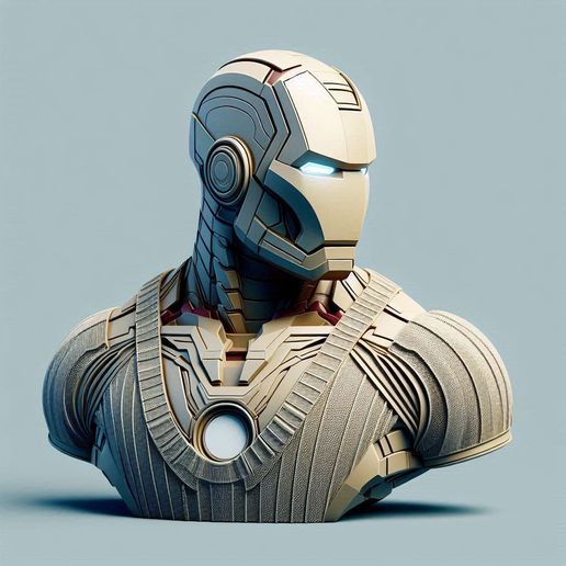 👨 Iron man bust looking to the side・ STL File for 3D printing・Cults