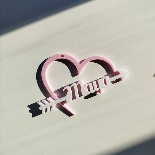 💜 Heart tag generator with name - Maya・Free 3MF File for 3D printing・Cults