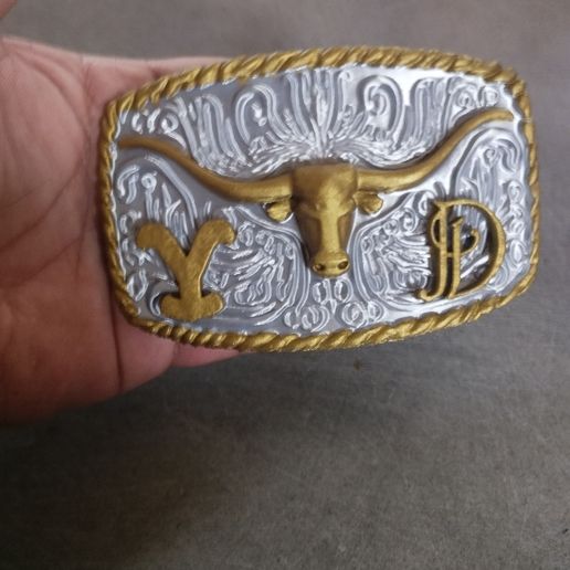 👽 Yellowstone belt buckle John Dutton・ STL File for 3D printing・Cults