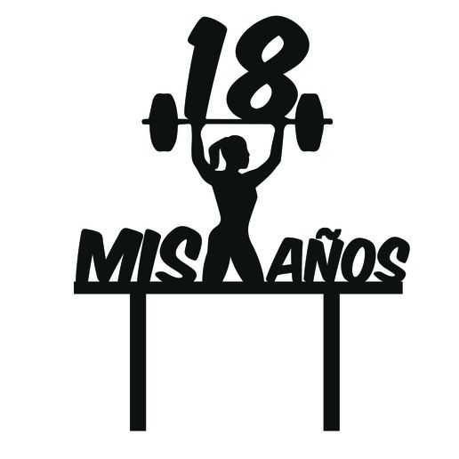 🍰 TOPPER CAKE GYM GYMNASIO TRAINING PESAS LEVANTAMIENTO MUJER mis 18 ...
