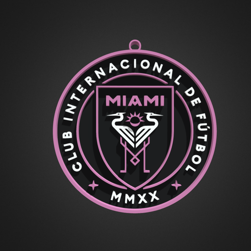 🗝️ Keyring Key Ring Inter Miami 3D・ STL File for 3D printing・Cults