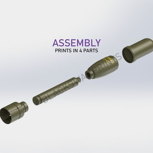 🚀 WW2 United States Bazooka M6A3 HEAT Rocket・ 3D File for 3D printing・Cults