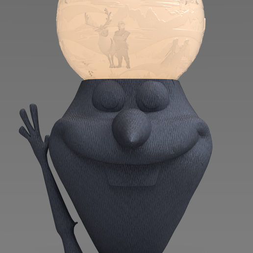 🔦 Olaf Frozen E27 lamp Lithophane MMU・ STL File for 3D printing・Cults