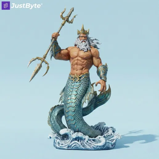 🔱 Poseidon – Mythological God of the Sea 3D Printable STL Model with ...