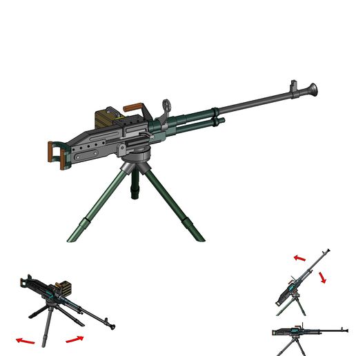 🔫 MACHINE GUN - MINIATURE TABLETOP・ STL File for 3D printing・Cults