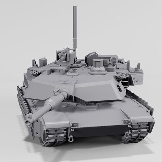 🏆 M1A2C Abrams with Trophy APS and add on armor・ STL File for 3D ...