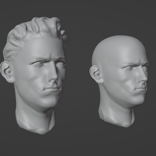 💇 Stern Head with 1940s Hair・Free STL File for ・Cults