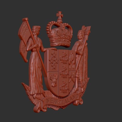 STL file New Zealand emblem (coat of arms) 3d relief .stl file 🆕 ・3D ...