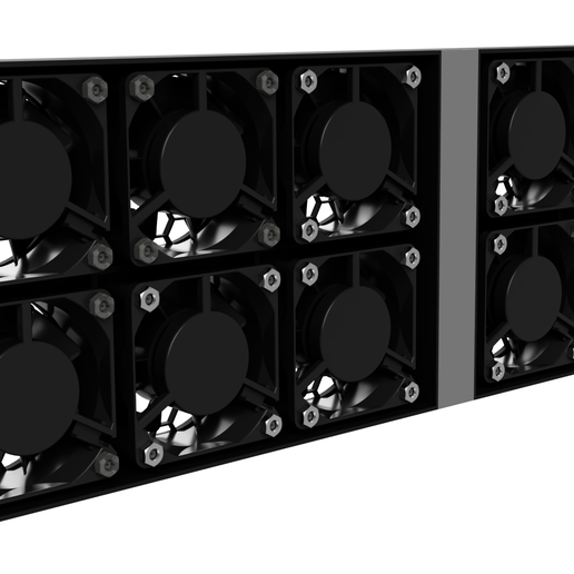 💻 Server rack 3 U 60mm fan mount (3U fan unit 19" server rack) V2・ 3MF ...