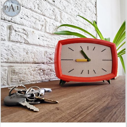3D file Mid Century Modern Retro Clock 🕰️ ・3D printable model to ...