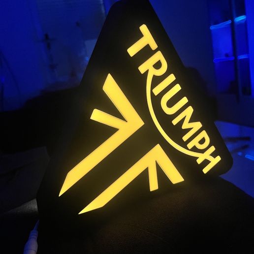 🖨️ Easy Print Any Printer Triumph Motorcycles LED Lightbox Desk or Wall ...