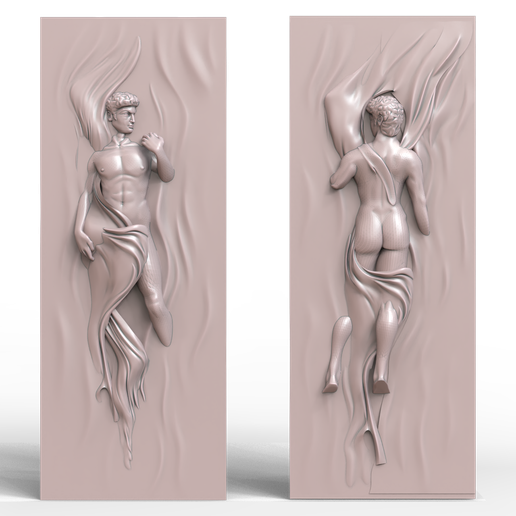 3d File 3d Model Stl File For Cnc Router Laser And 3d Printer Two Men