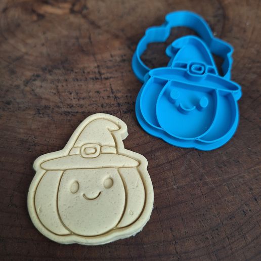 🧙‍♀️ Witch Pumpkin Cookie Cutter STL - Biscuit & Playdough Mold for 3D ...