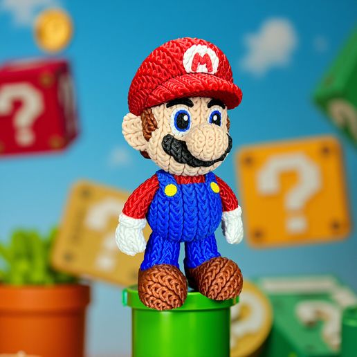 🗝️ Mario - Knitted - Crochet - Multipart・ 3MF File for 3D printing・Cults