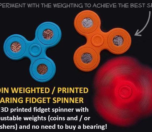 Arquivo grátis STL Fidget Spinner ponderado con monedas ajustables 👌 ...