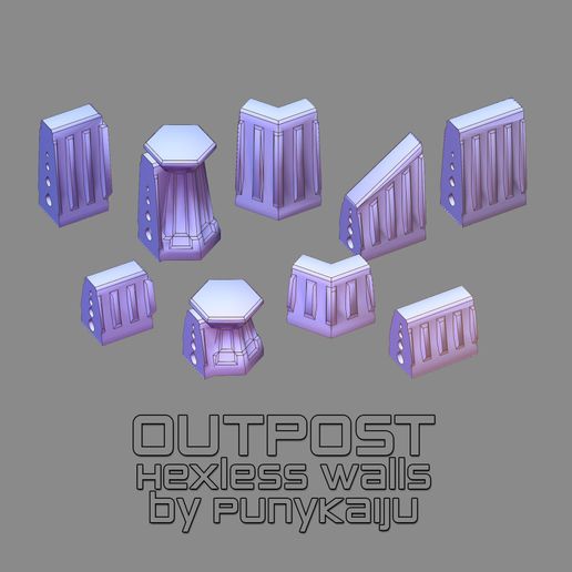 🎲 Outpost - Hexless Walls and Towers 1.25" for BattleTech/AlphaStrike ...